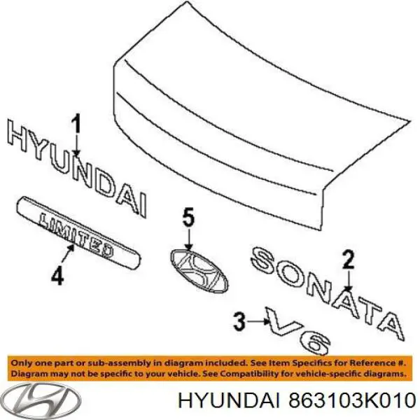 863103K010 Hyundai/Kia Эмблема крышки багажника (фирменный значок)
