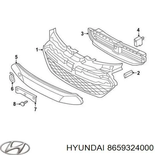 8659324000 Hyundai/Kia клипса крепления (86593-24000 mobis)