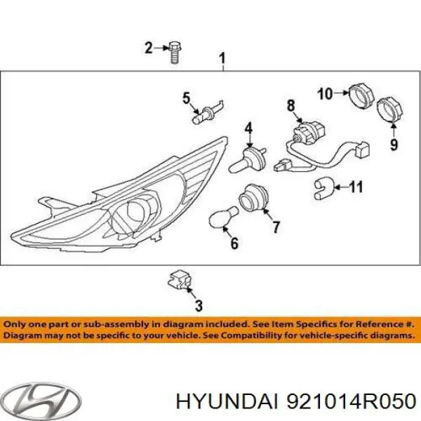 921014R050 Hyundai/Kia фара левая