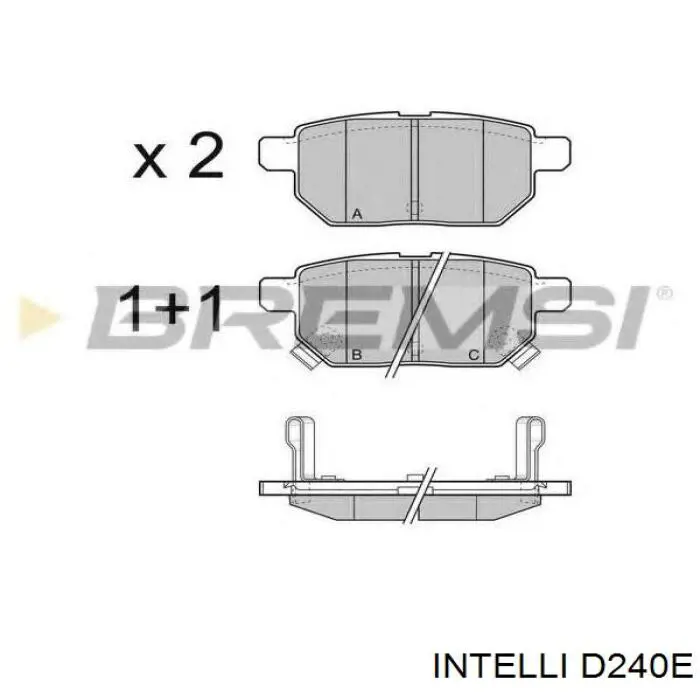D240E Intelli Колодки тормозные передние дисковые