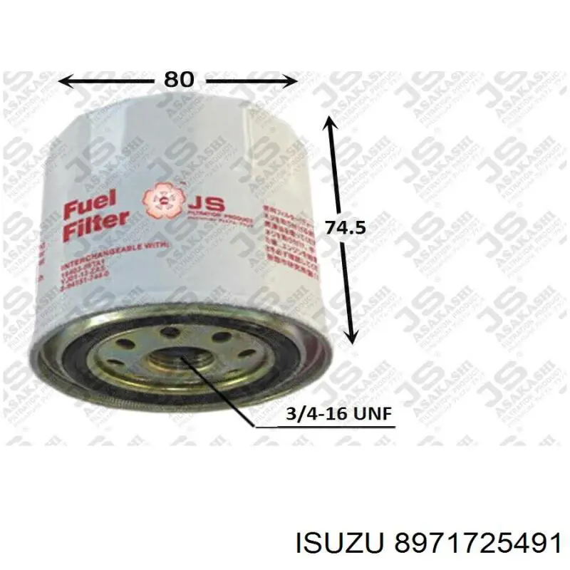 8971725491 Isuzu Фильтр топливный