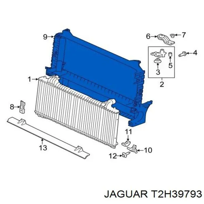 T2H7983 Jaguar рамка радиатора