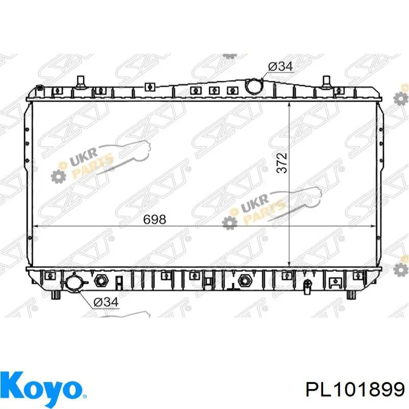 PL101899 Koyo Радиатор охлаждения двигателя
