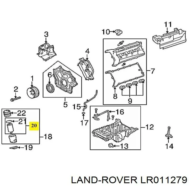 LR011279 Land Rover фильтр масляный