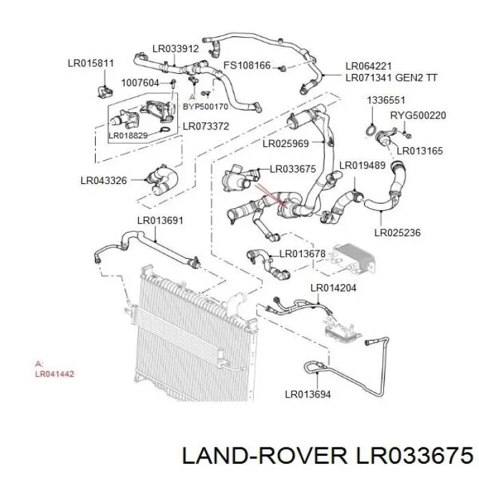 LR033675 Land Rover корпус термостата