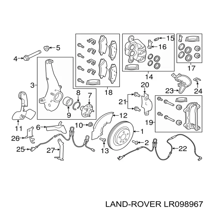 LR098967 Land Rover Диск тормозной передний