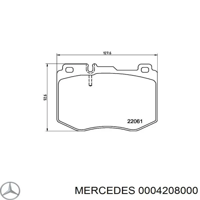 0004208000 Mercedes | Колодки тормозные передние дисковые 000 420 80 00 ...