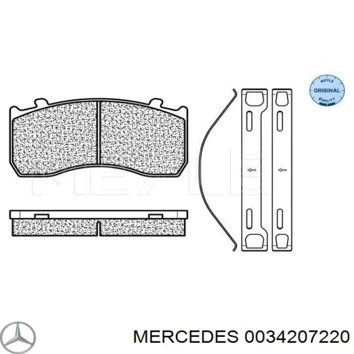 0034207220 Mercedes колодки передние