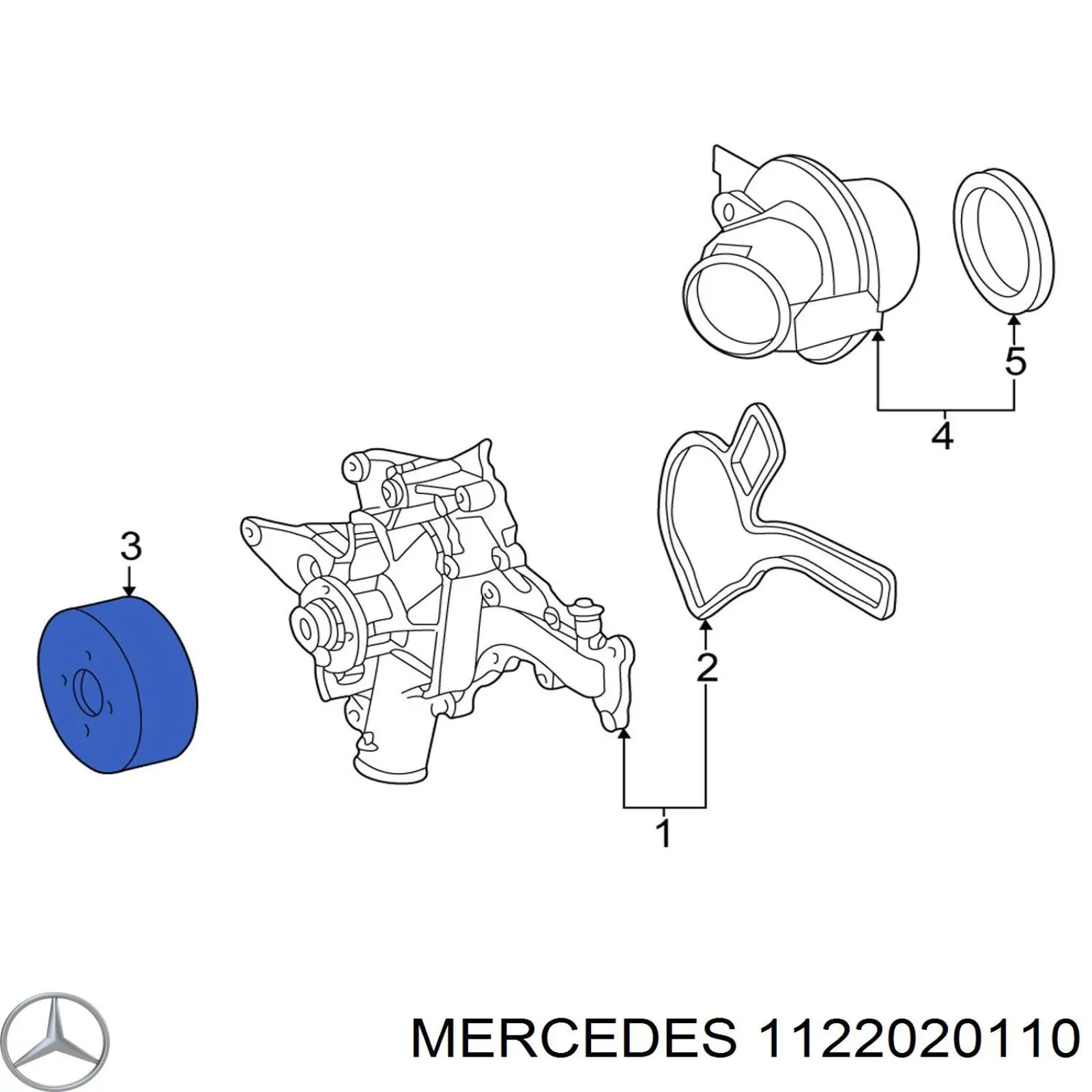 Шкив водяного насоса на Mercedes C (CL203)