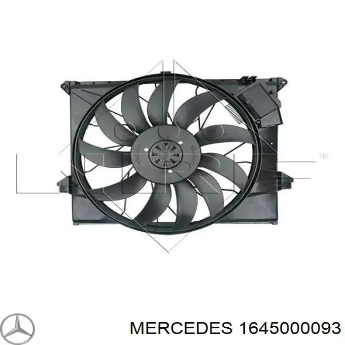 1645000093 Mercedes диффузор радиатора охлаждения, в сборе с мотором и
