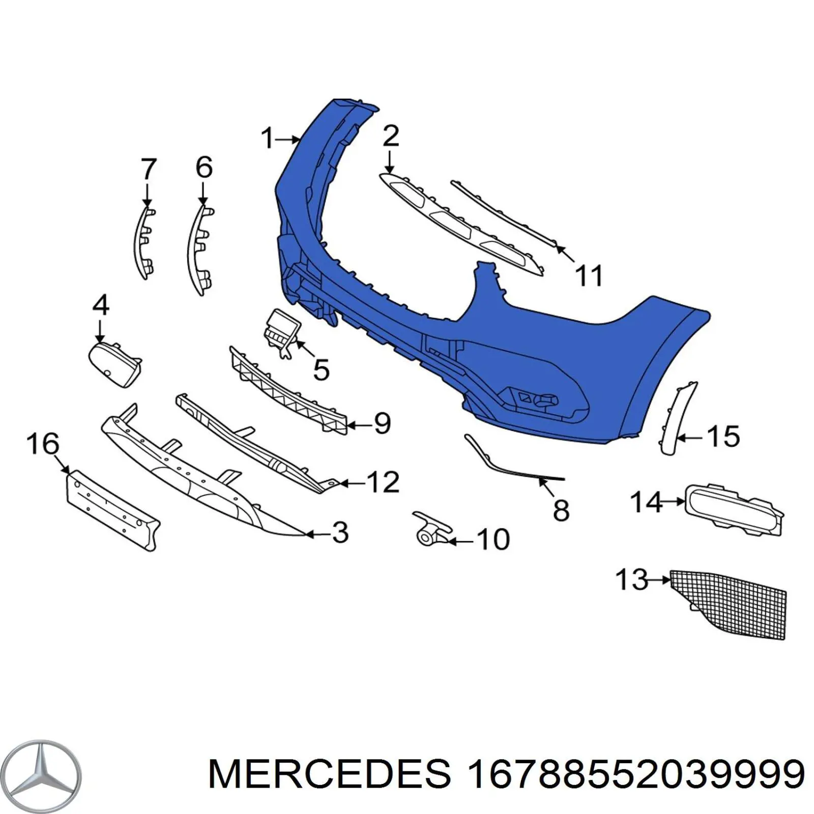 16788552039999 Mercedes бампер передний
