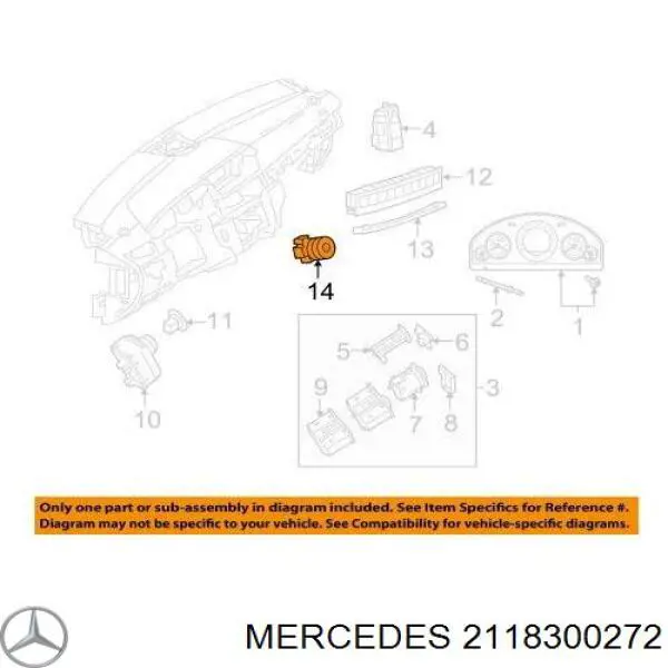 2118300272 Mercedes | Датчик температуры воздуха в салоне 211 830 02 72 ...