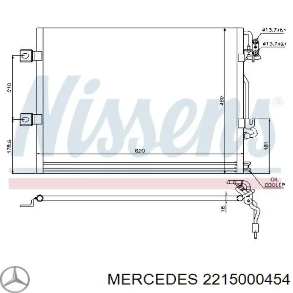 2215000454 Mercedes | Радиатор кондиционера 221 500 04 54 купить на ...