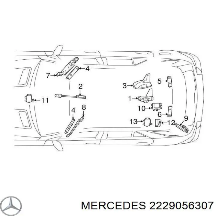 A222905630764 Mercedes | Антенна A222905630764 купить на Avto.pro