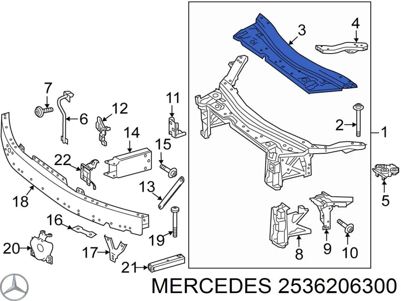 2536206300 Mercedes поперечина середина