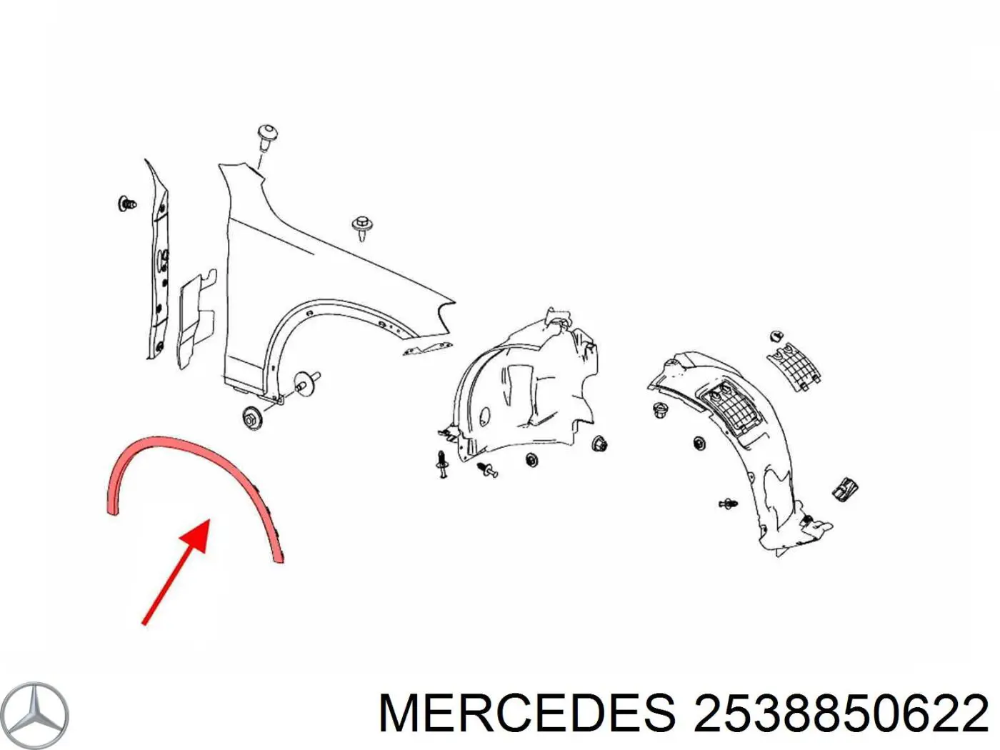 2538850622 Mercedes расширитель (накладка арки переднего крыла правый)