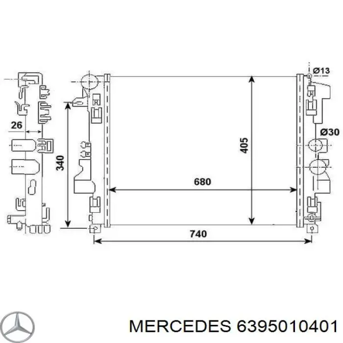 6395010401 Mercedes радиатор