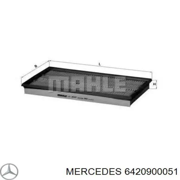 6420900051 Mercedes | Фильтр воздушный 642 090 00 51 купить на Avto.pro