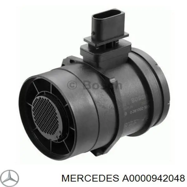 A0000942048 Mercedes | Датчик потока (расхода воздуха, расходомер M.A.F ...