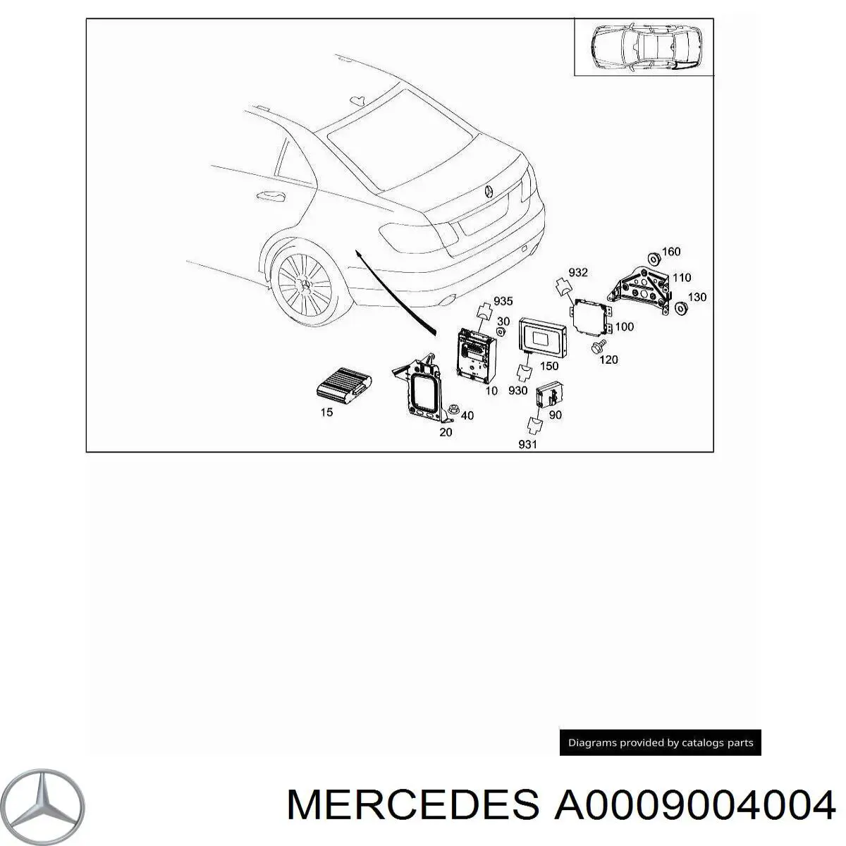 0009004004 Mercedes блок управления камеры w 166 б/у
