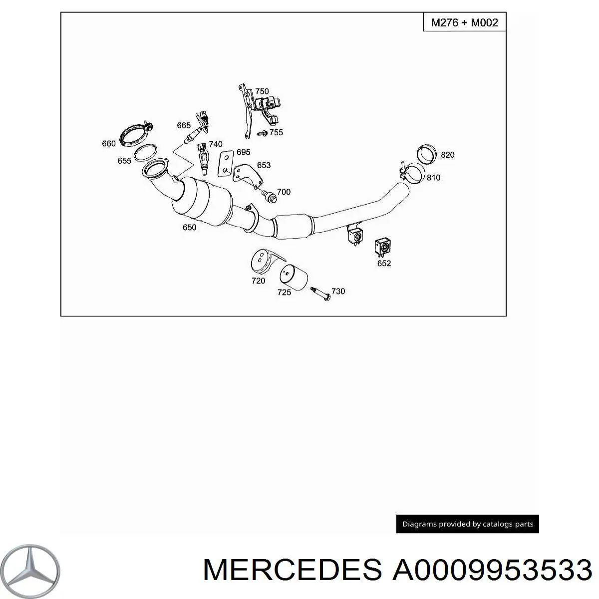 A0009953533 Mercedes | Хомут крепления катализатора к турбине A 000 995 ...