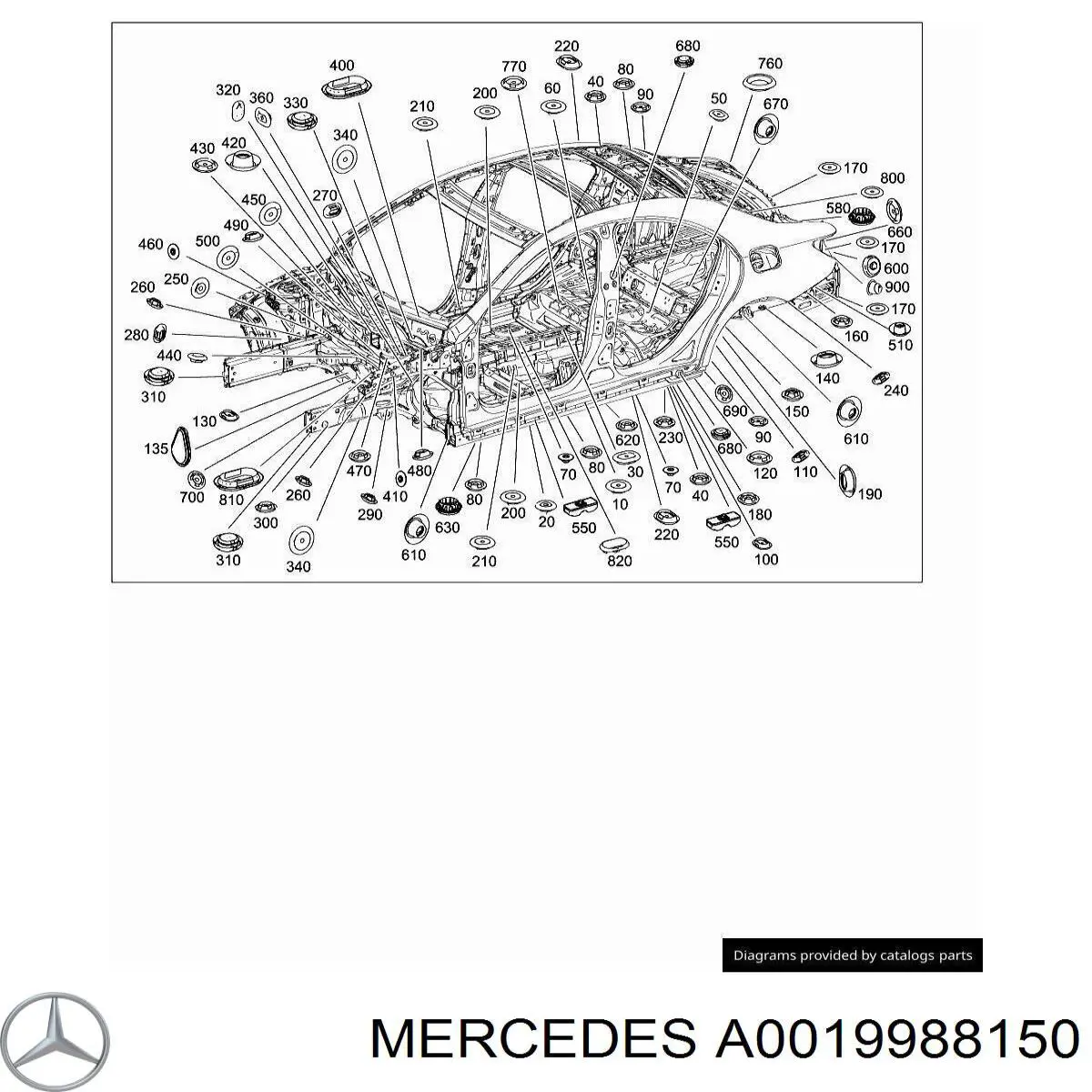 A0019988150 Mercedes заглушка кузова (original)