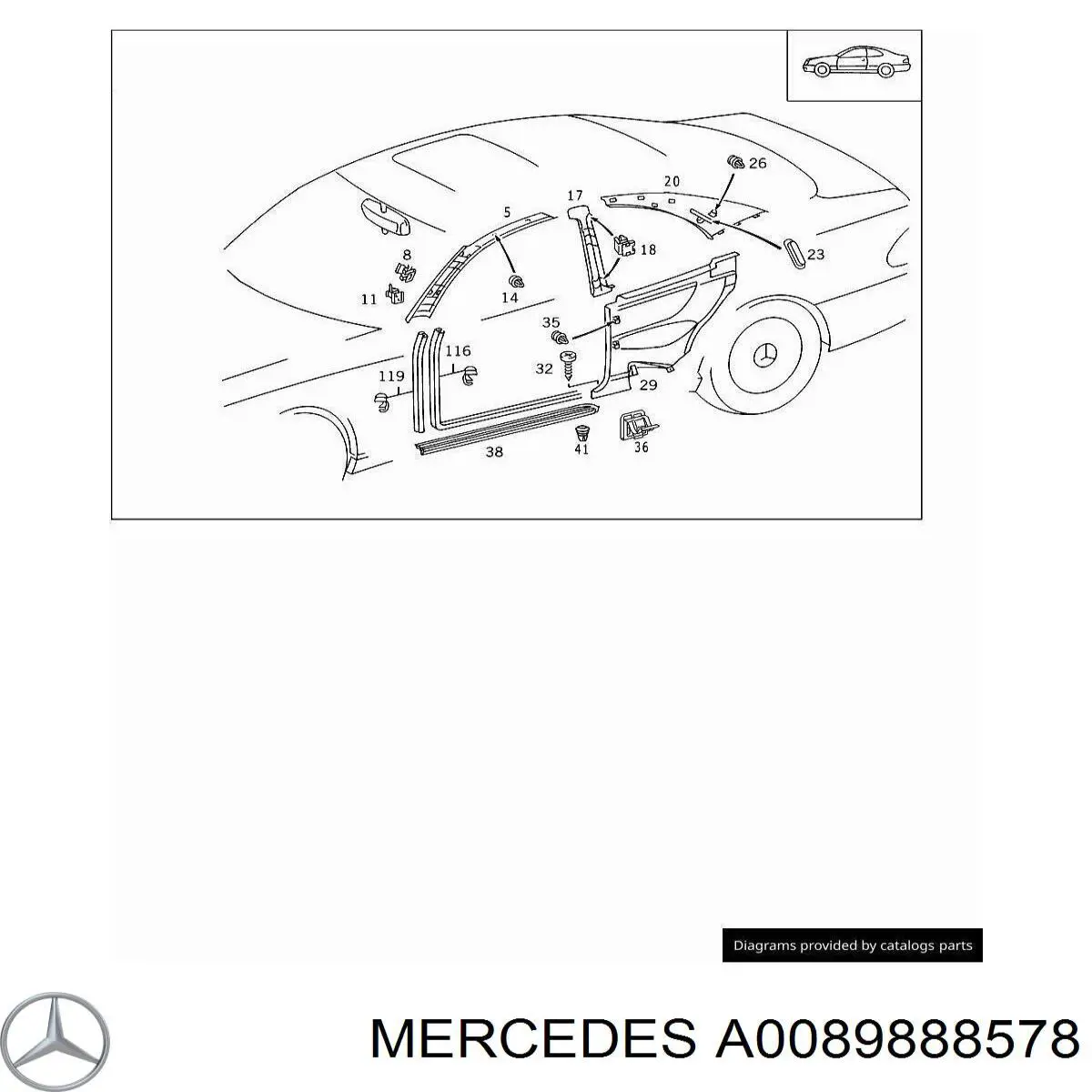 A0089888578 Mercedes фіксатор