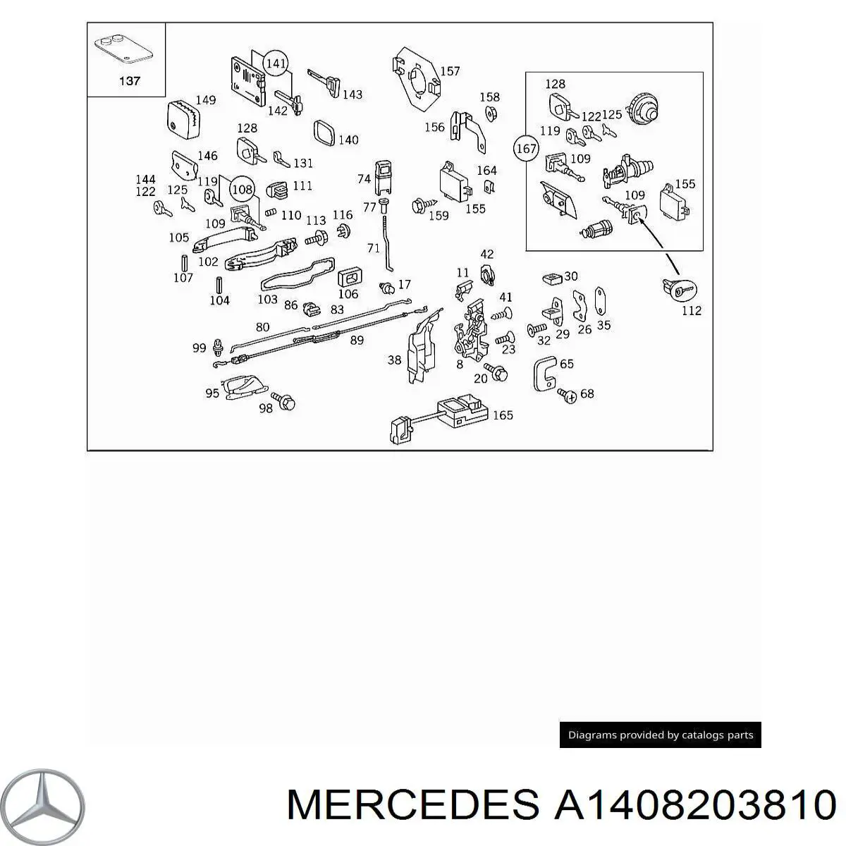 A1408203810 Mercedes концевик двери правый