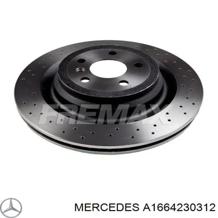 A1664230312 Mercedes | Диск тормозной задний A 166 423 03 12 купить на ...