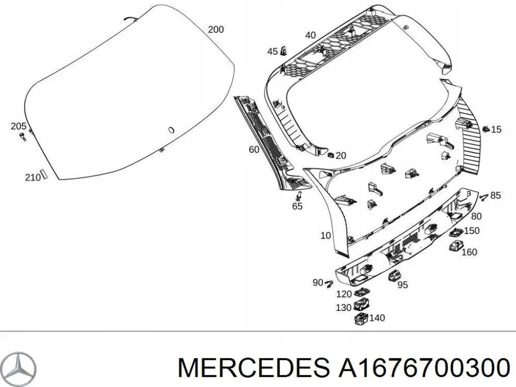 A1676700300 Mercedes стекло ветровое
