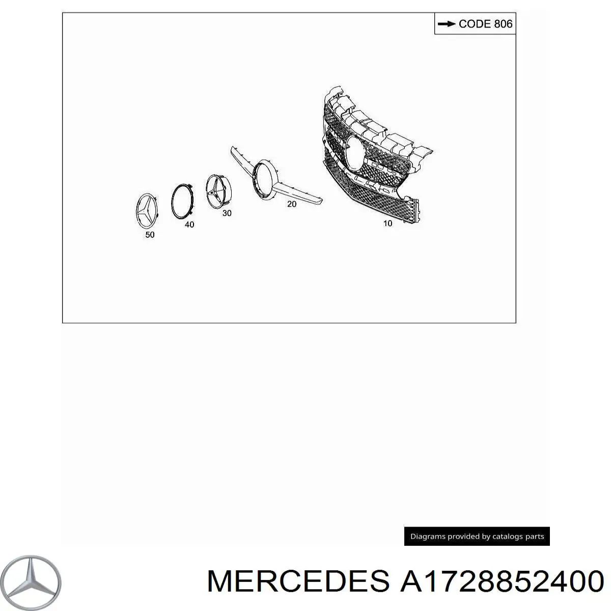 A1728852400 Mercedes накладка бампера переднег