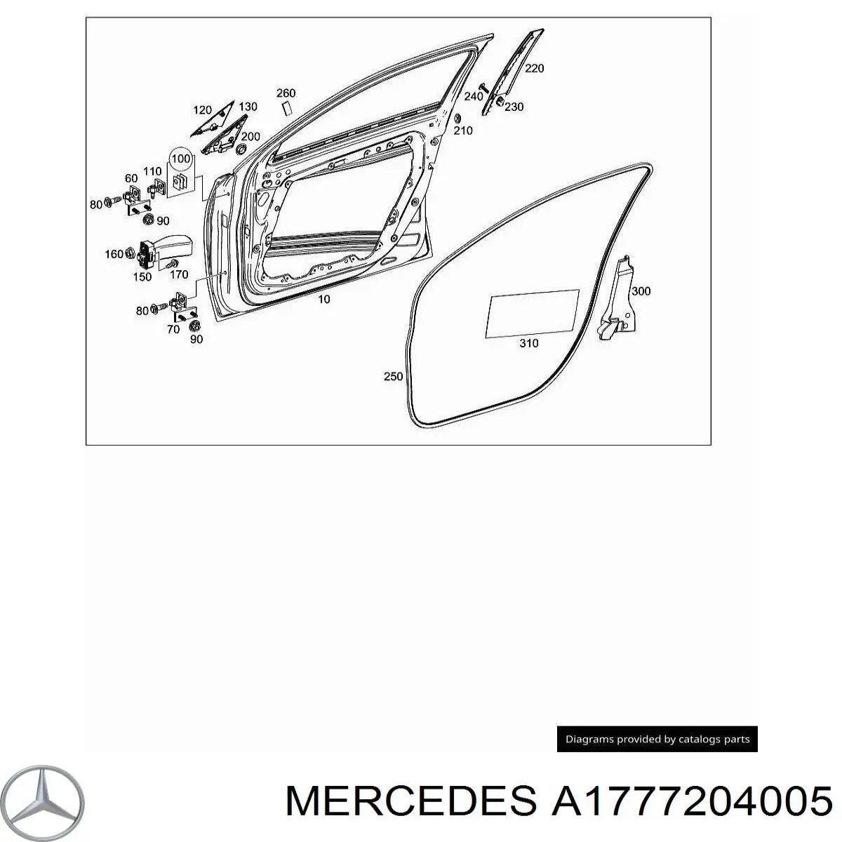 A1777204005 Mercedes петля двери передней правой