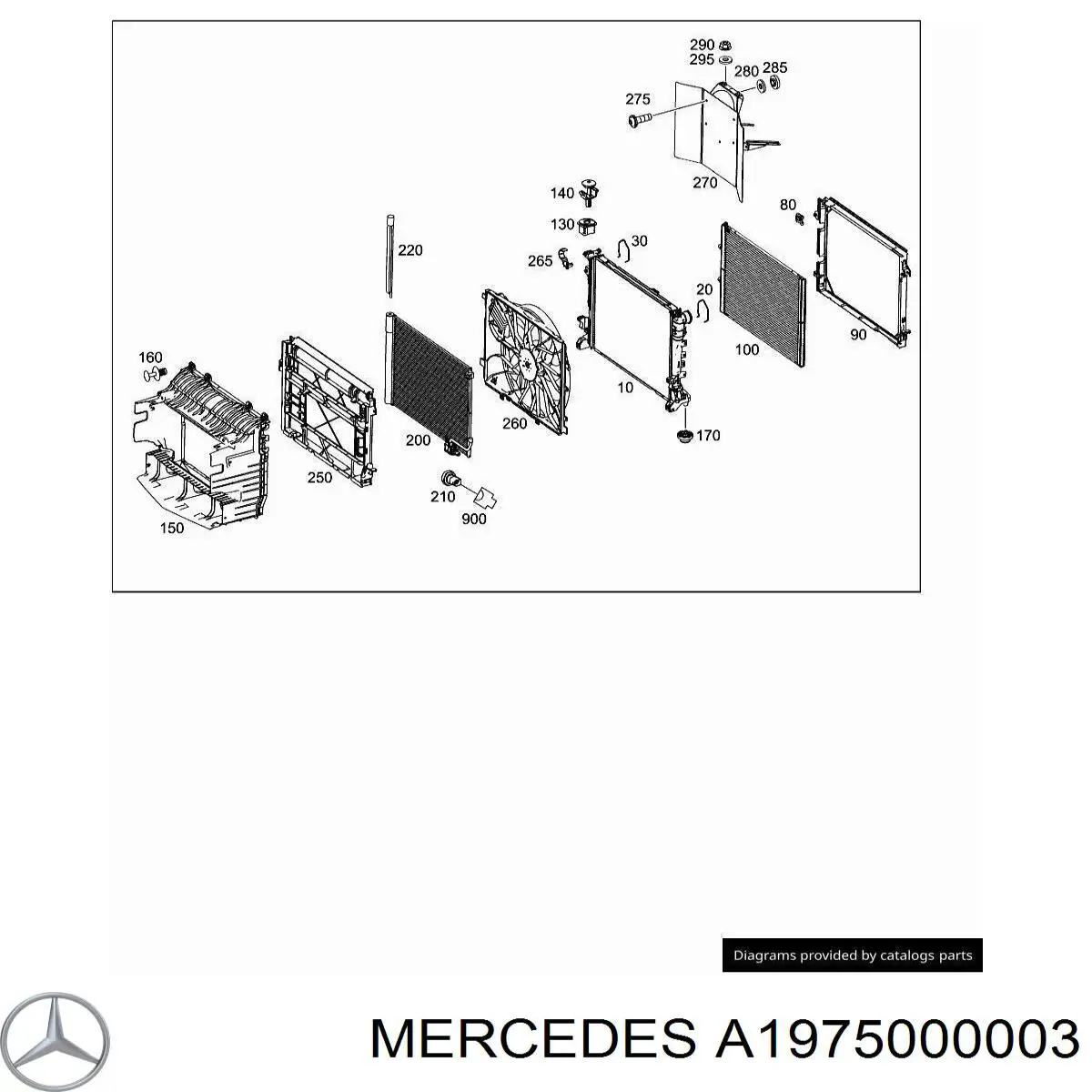 A1975000003 Mercedes | Радиатор охлаждения двигателя A 197 500 00 03 ...