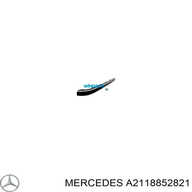 A2118852821 Mercedes молдинг бампера заднего правый
