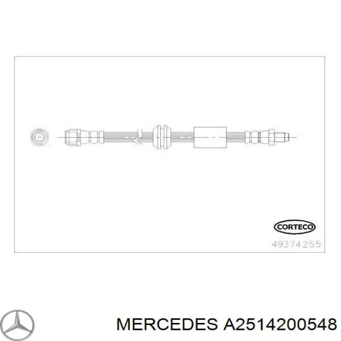 A2514200548 Mercedes | Шланг тормозной передний A 251 420 05 48 купить ...