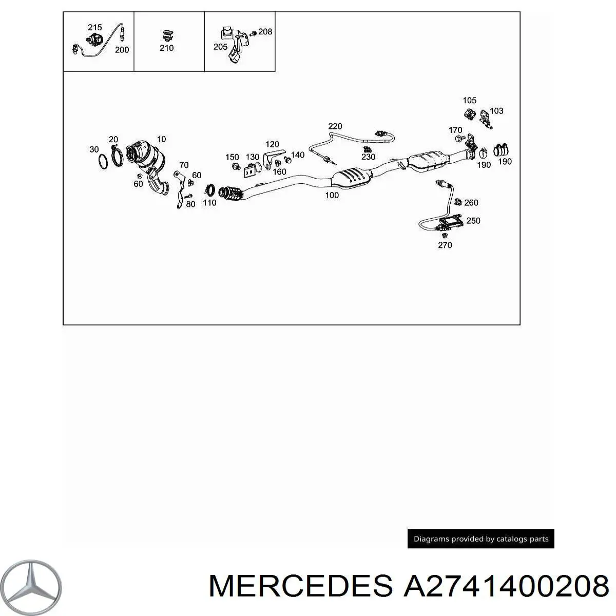 A2741400208 Mercedes катализатор выхлопной системы