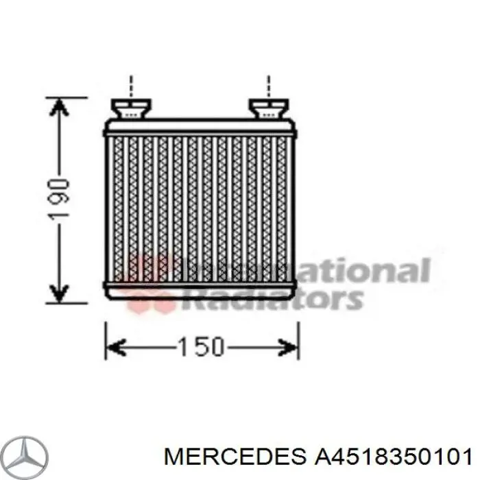 A4518350101 Mercedes | Радиатор печки (отопителя) A 451 835 01 01 ...