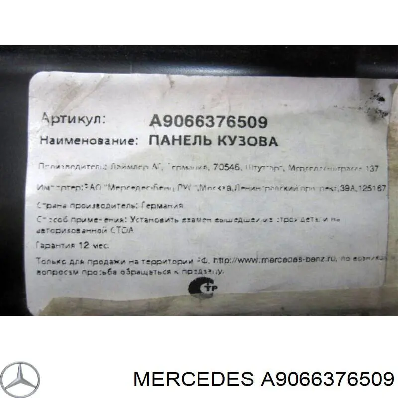 A9066376509 Mercedes | купить на Avto.pro