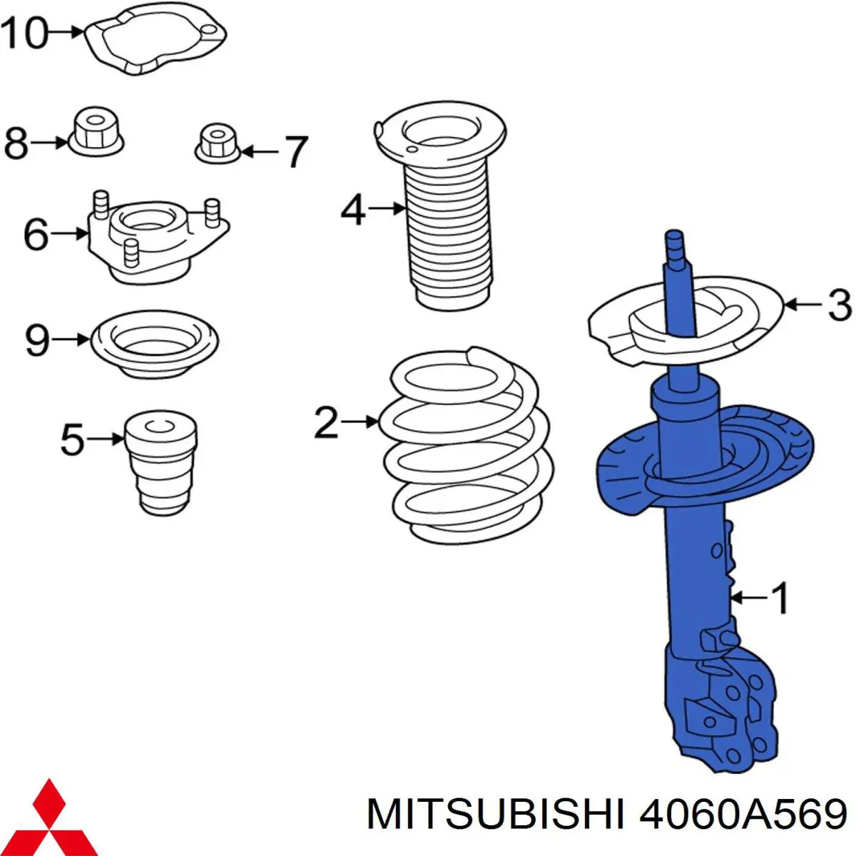4060A569 Chrysler амортизатор передний левый