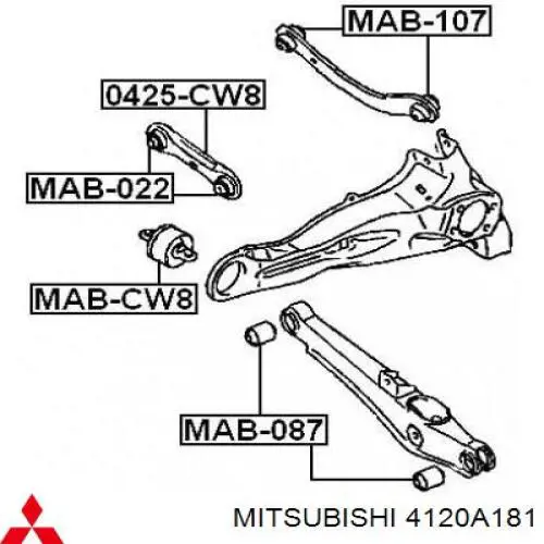 4120A181 Mitsubishi сайлентблок заднего продольного рычага передний