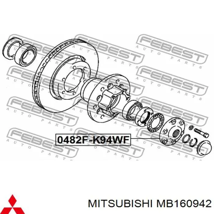 MB160942 Mitsubishi Фланец передней ступицы
