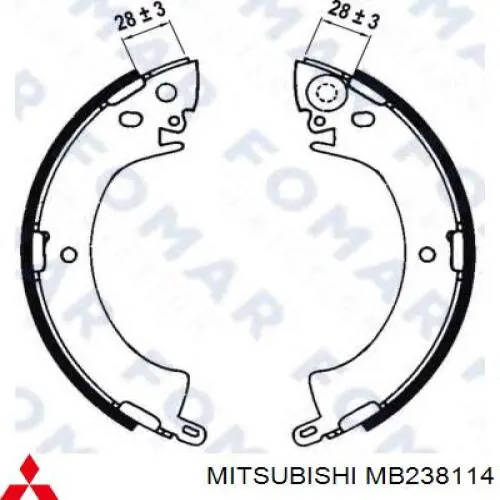 MB238114 Mitsubishi Колодки тормозные задние барабанные