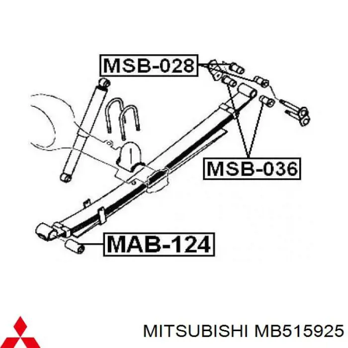 MB515925 Mitsubishi Сайлентблок задней рессоры передний