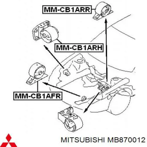 MB870012 GP Подушка (опора) двигателя задняя