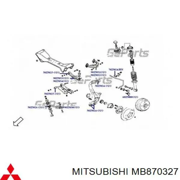 MB870327 Mitsubishi тяга поперечная задней подвески