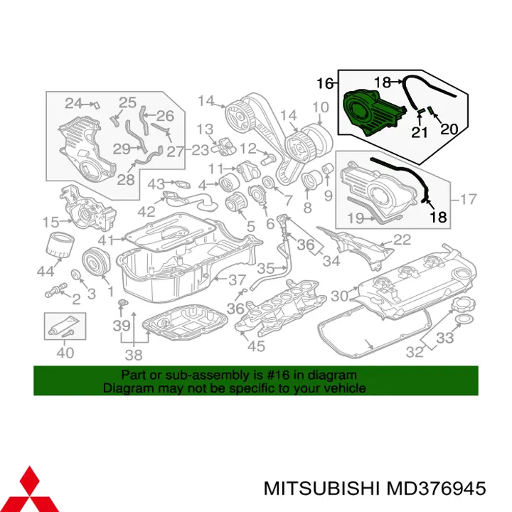 MD376945 Mitsubishi сравнить цены на Автопро