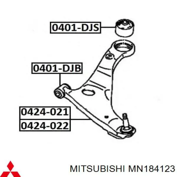 MN184123 Mitsubishi Сайлентблок переднего нижнего рычага