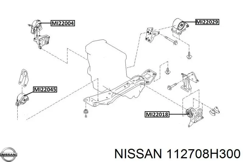 112708H300 Nissan подушка двигателя передняя
