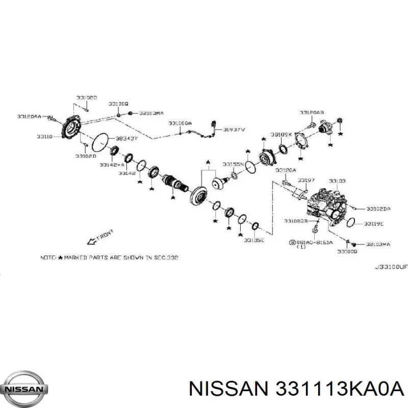331113KA0A Nissan/Infiniti Сальник АКПП/КПП (входного/первичного вала)