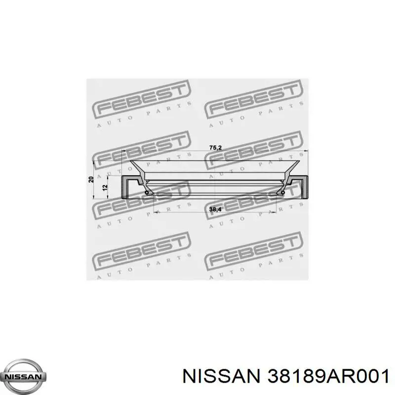 38189AR001 Nissan/Infiniti Сальник хвостовика редуктора переднего моста